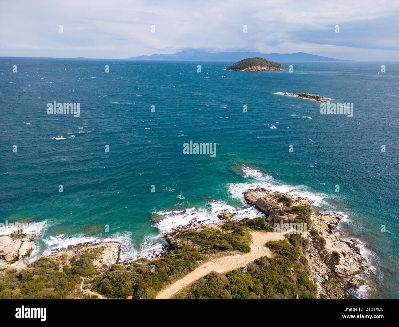 A top down aerial view of rocks and ocean Stock Photo - Alamy