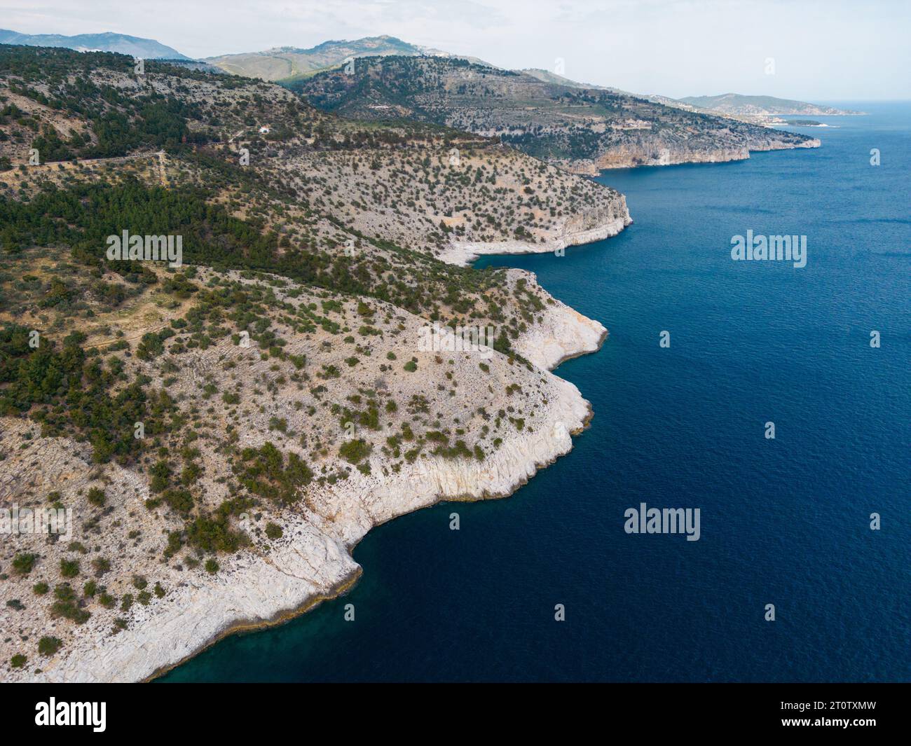 A top down aerial view of rocks and ocean Stock Photo - Alamy