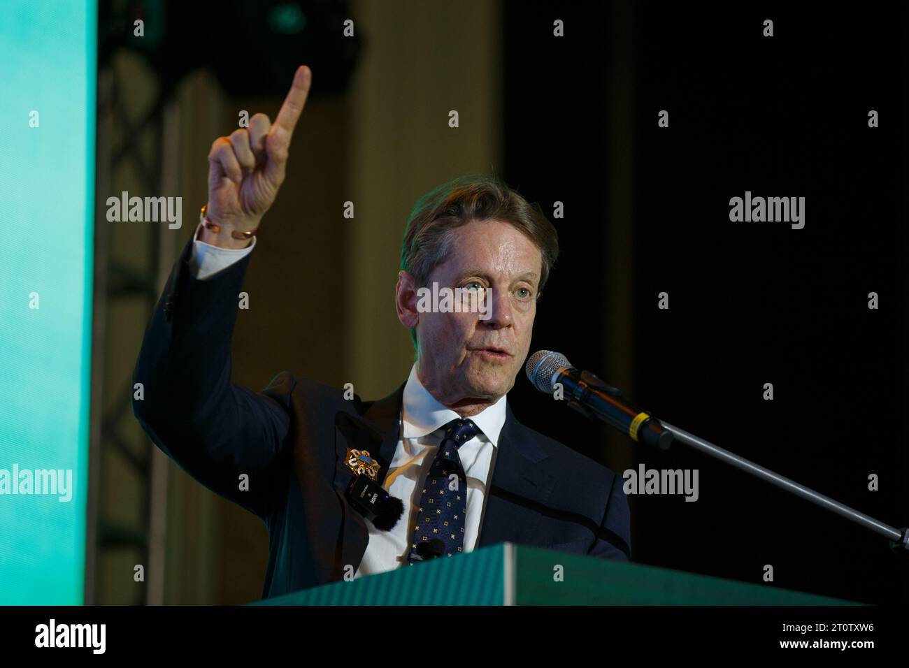 Ulaanbaatar, Mongolia. 8th Oct, 2023. Robert Friedland is giving a ...