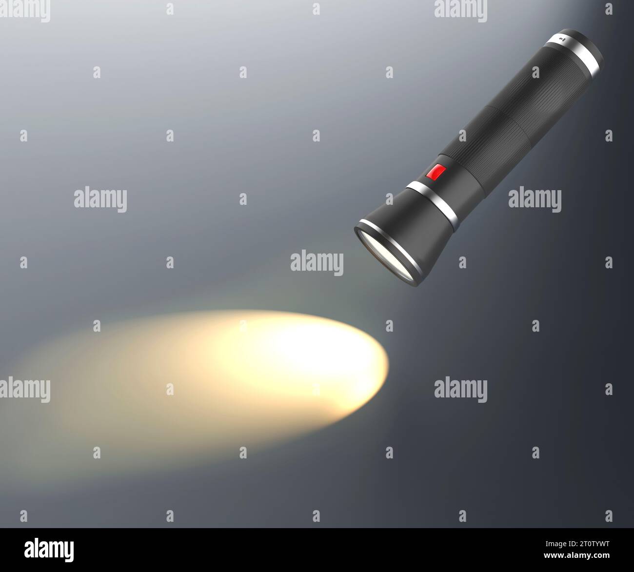 Modern led flashlight illuminates the dark background Stock Photo - Alamy