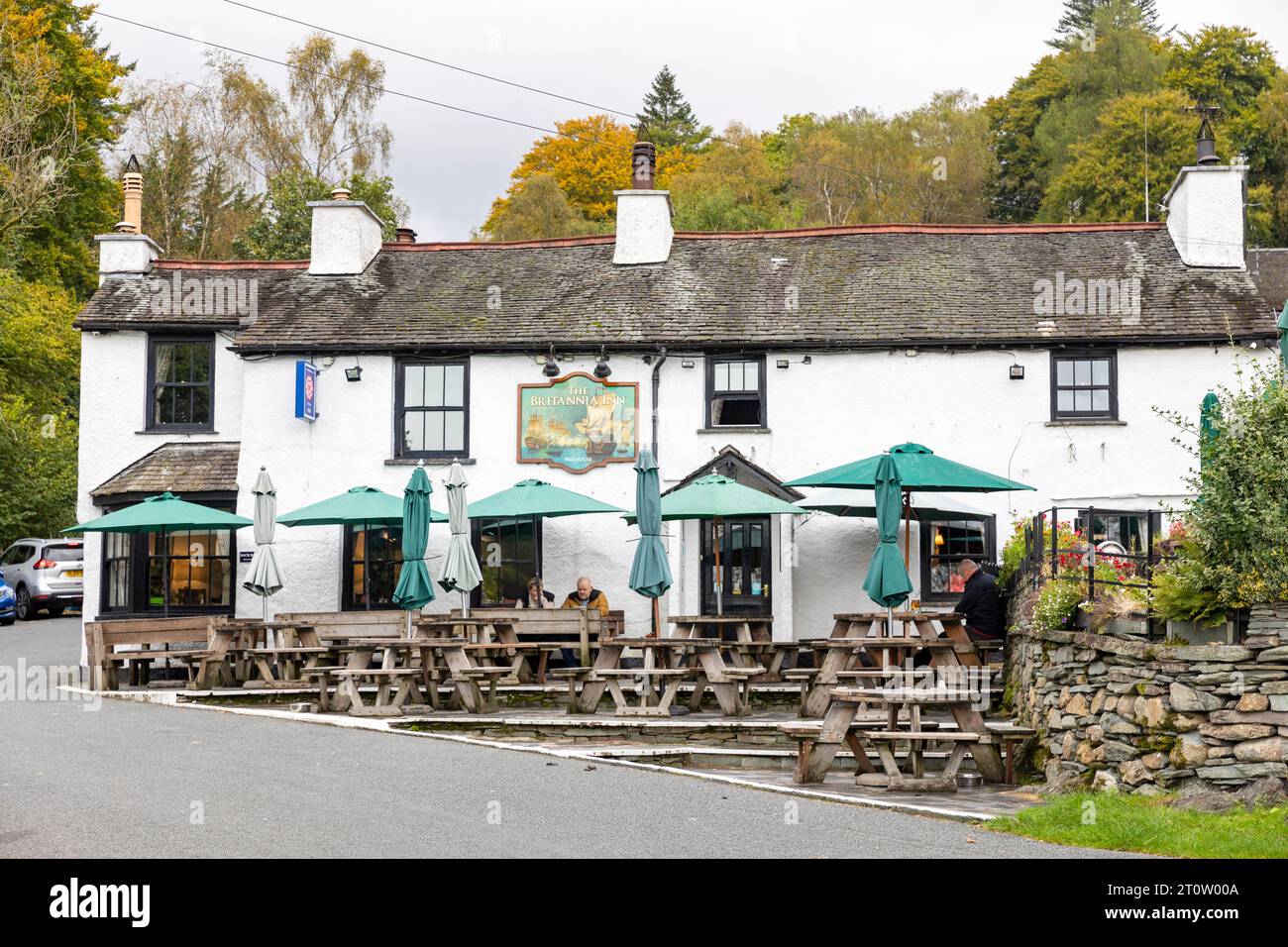 Elterwater Lake District national park, The Britannia Inn public house ...