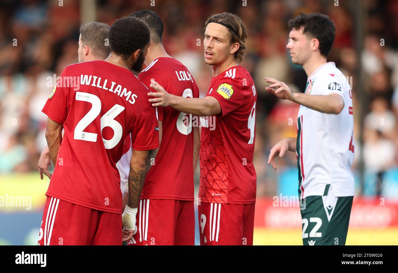 Crawley Town's Danilo Orsi talks with Crawley Town's Jay Williams in ...