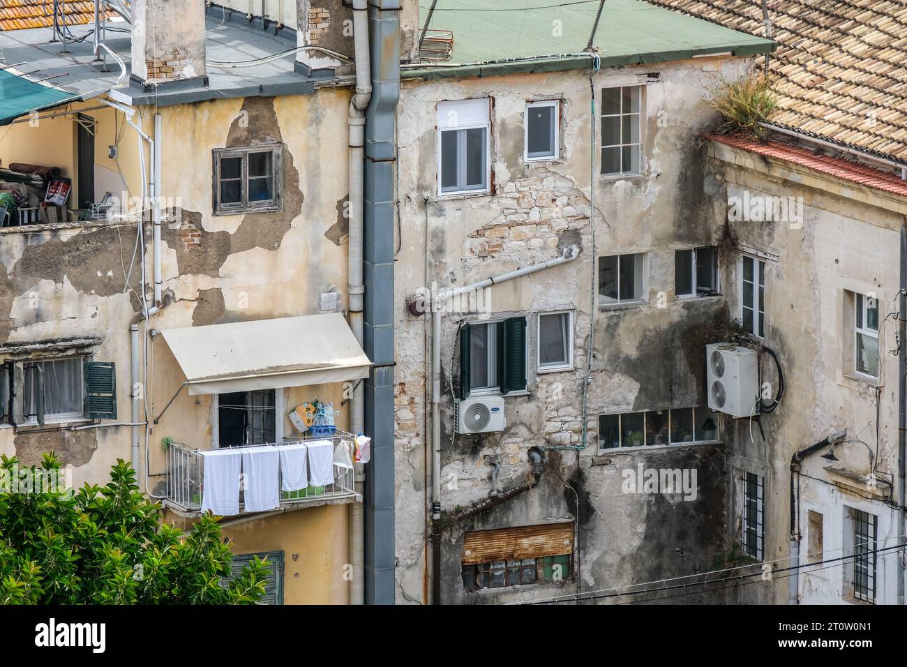 Corfu Town, Corfu, Greece - Residential building in the backyard in ...