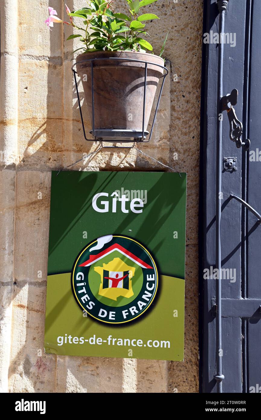 The famous Gite de France sign, an indication of a holiday rental, in ...
