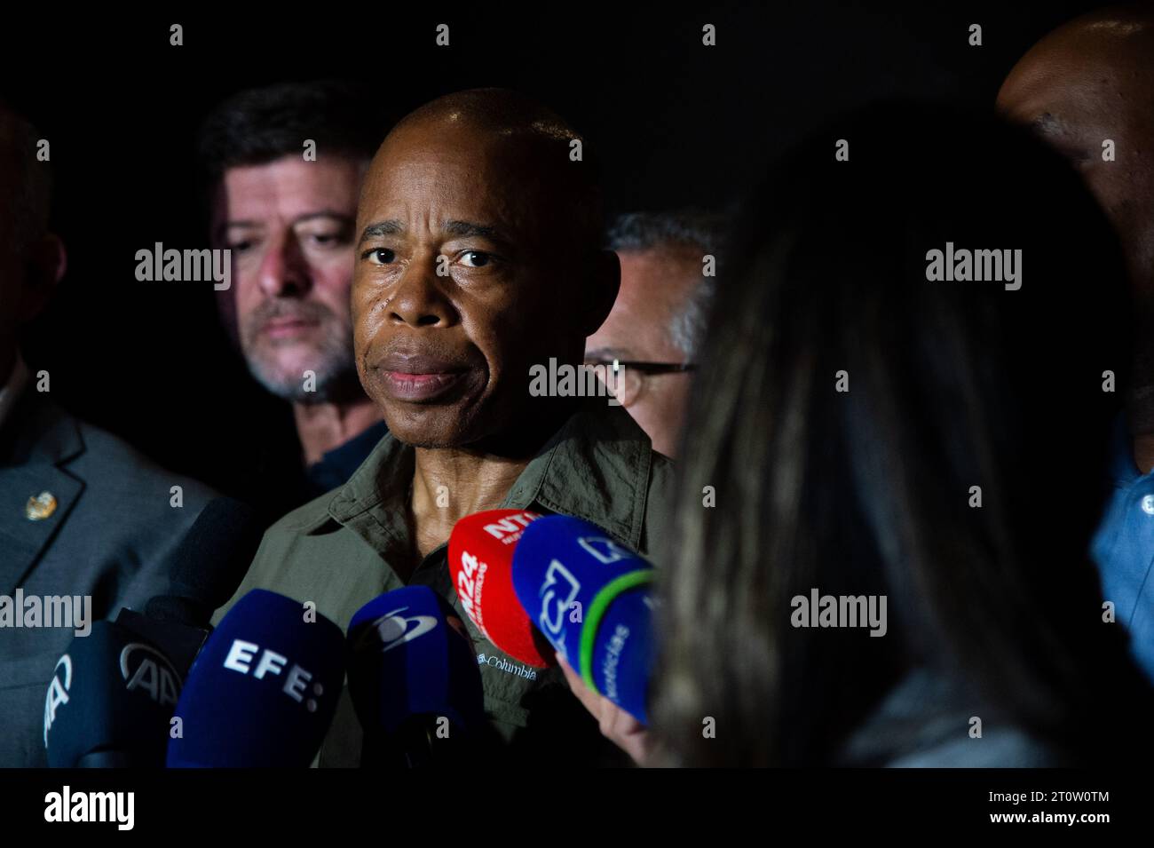 New York City mayor Eric Adams speaks during a press conference in ...