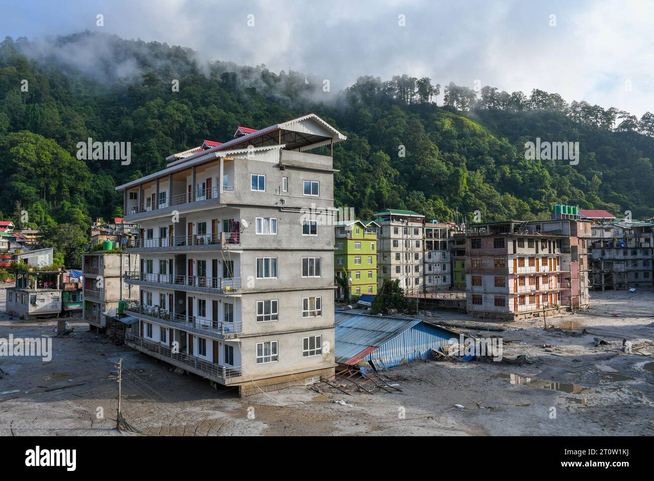 Rangpo, India. 09th Oct, 2023. General view of the ground floors of ...