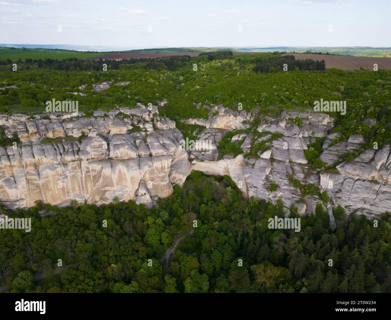 panoramic aerial view of Madara Plateau, where the iconic Madara Rider ...