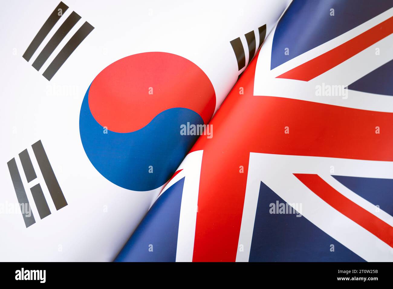 Background of flags of south korea and Great Britain. The concept of ...