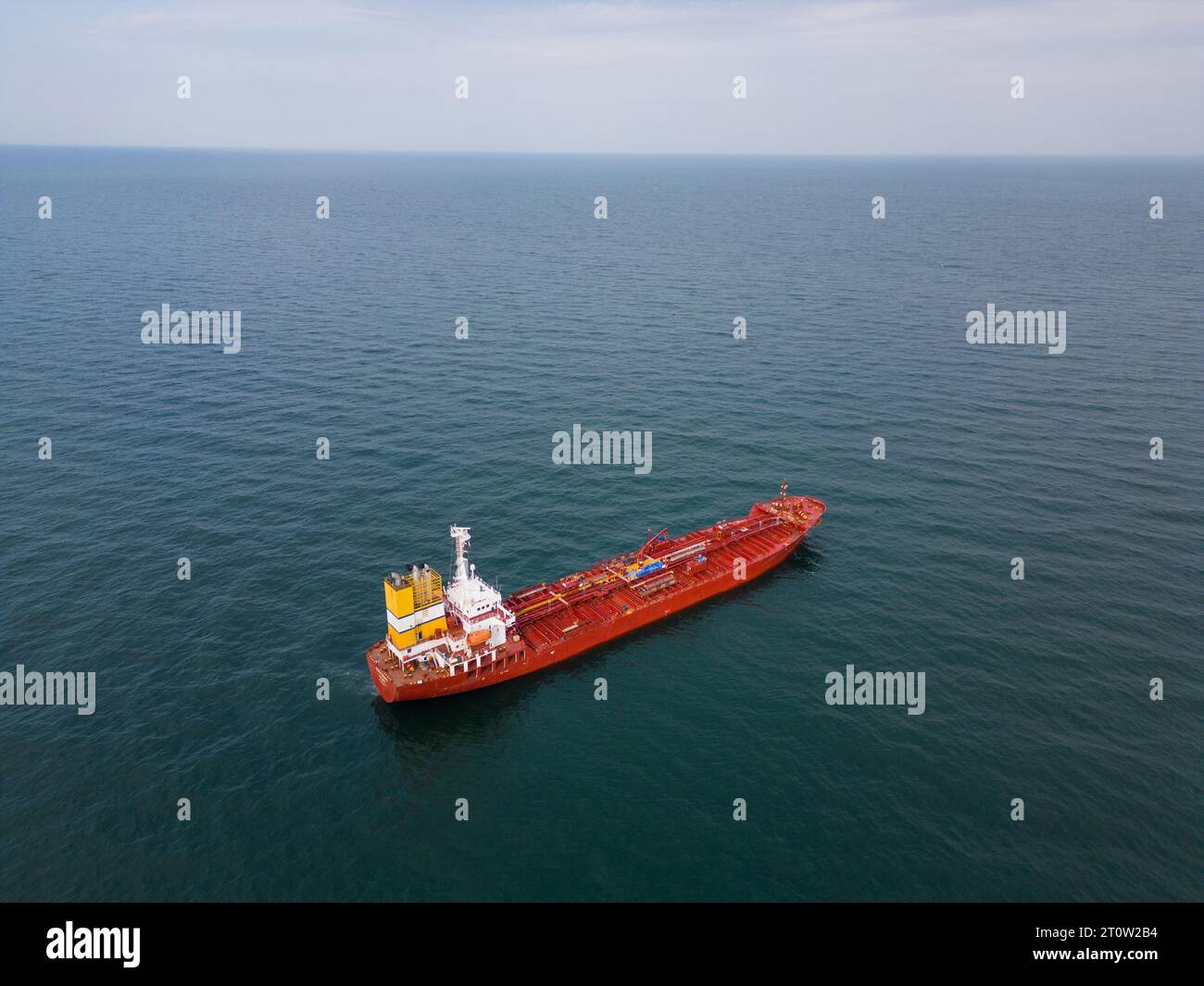 Aerial top view of Large general cargo ship bulk carrier Stock Photo ...