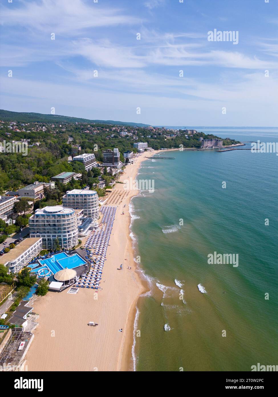 A stunning aerial top view of an exclusive residential complex nestled ...
