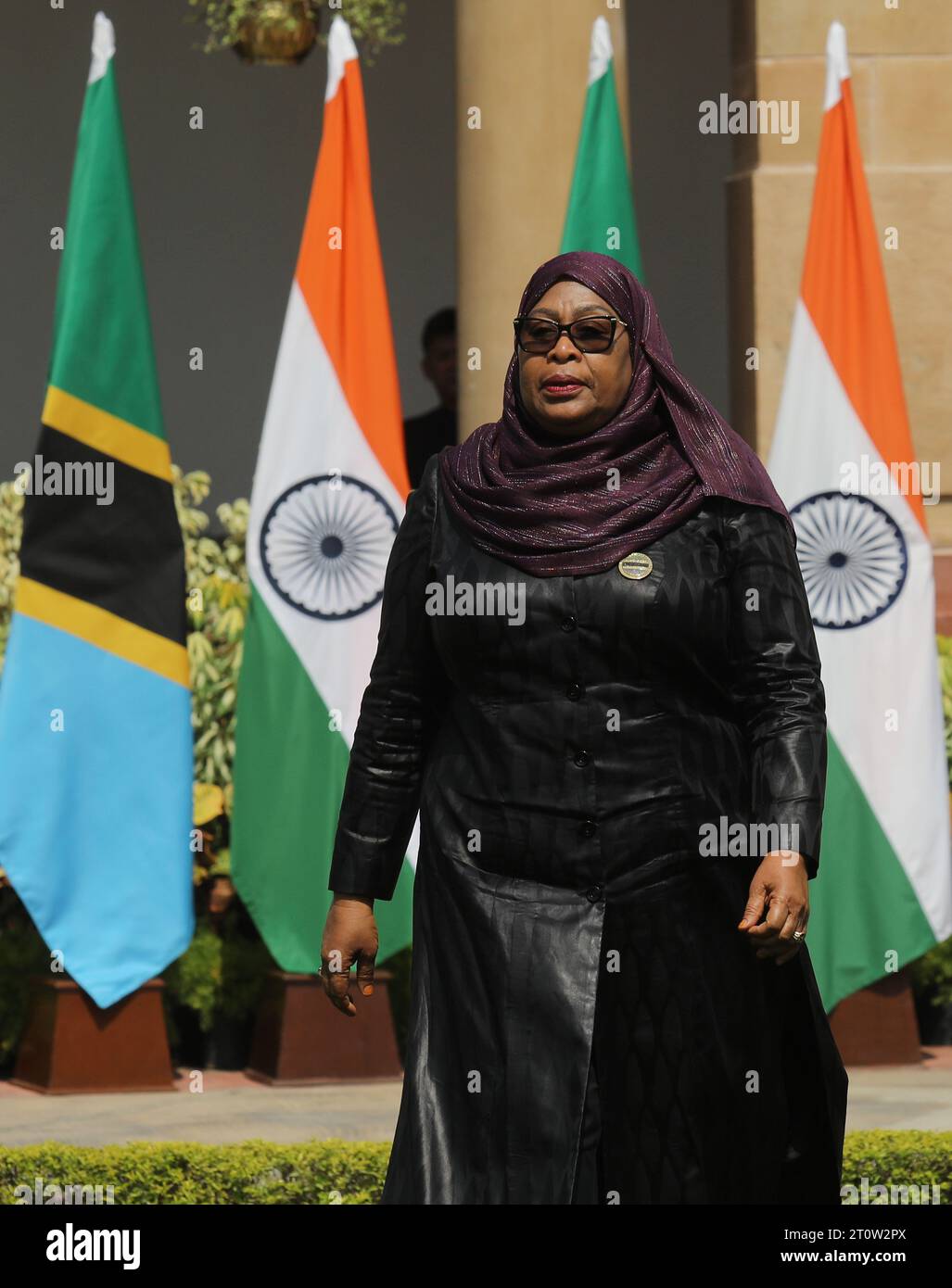 New Delhi, India. 09th Oct, 2023. Tanzanian President Samia Suluhu ...