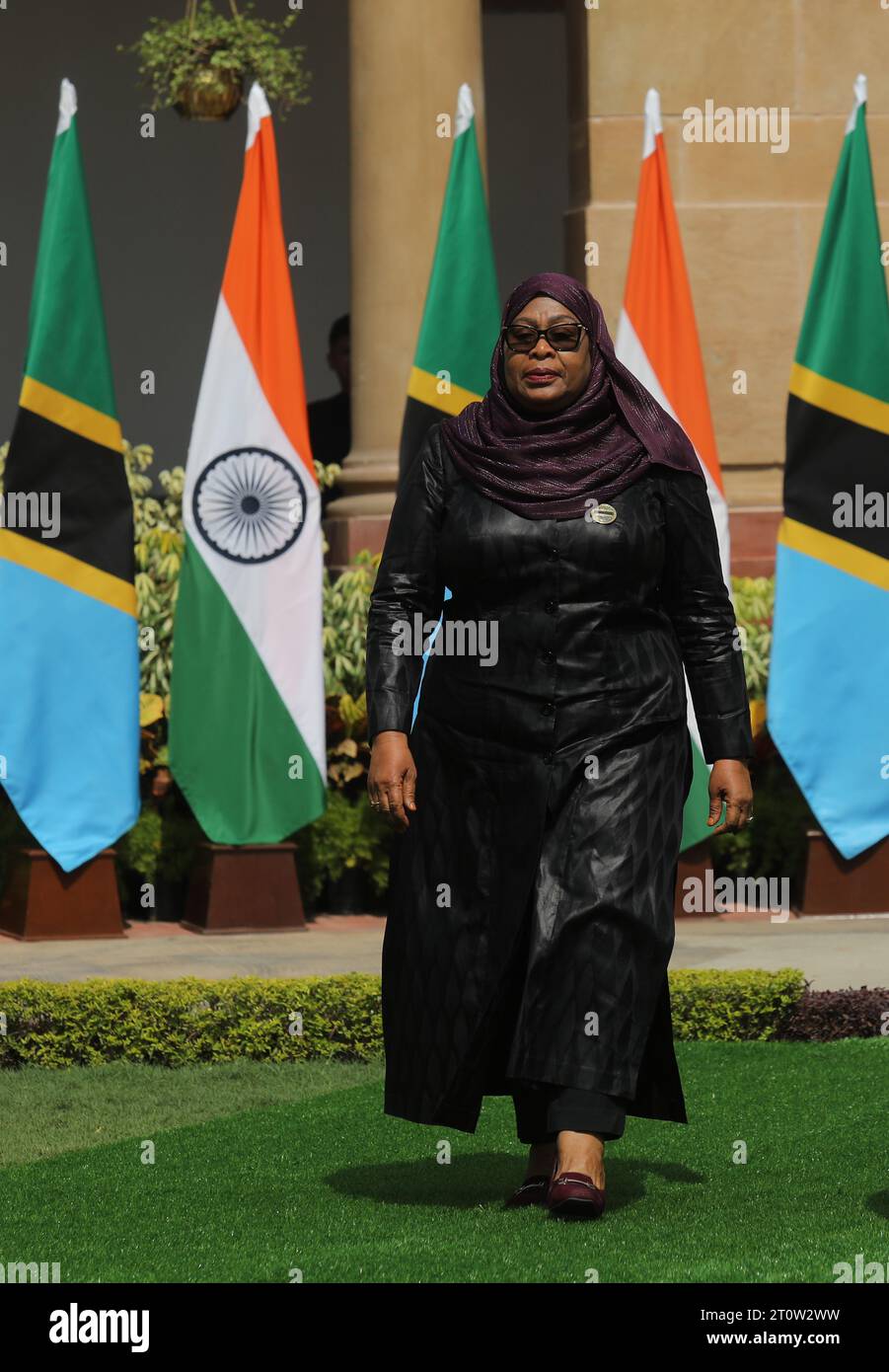New Delhi, India. 09th Oct, 2023. Tanzanian President Samia Suluhu ...