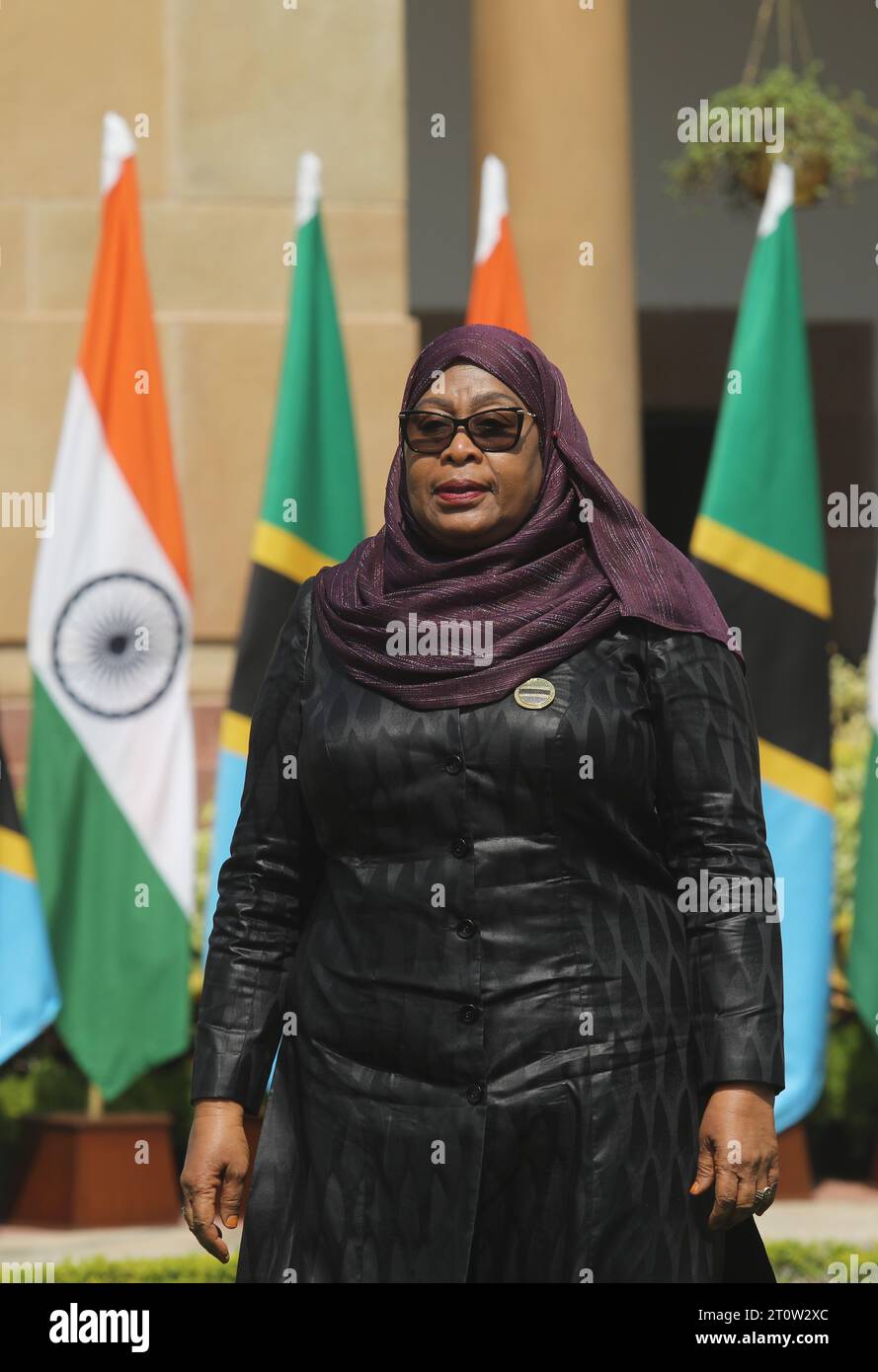 New Delhi, India. 09th Oct, 2023. Tanzanian President Samia Suluhu ...