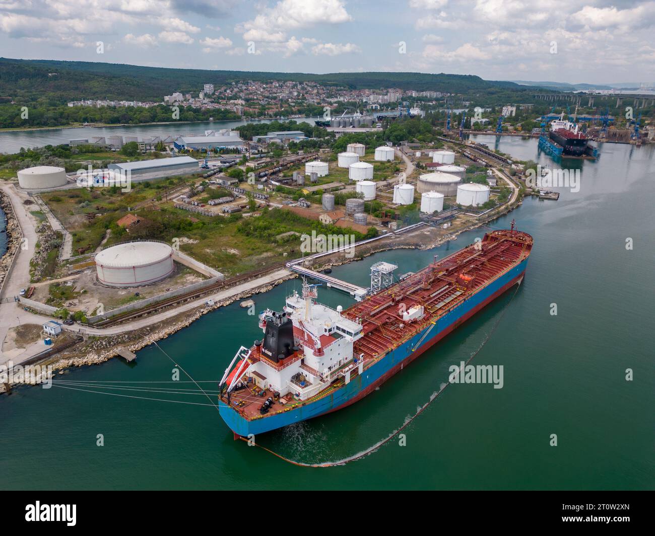 Chemical tanker, top view hi-res stock photography and images - Alamy