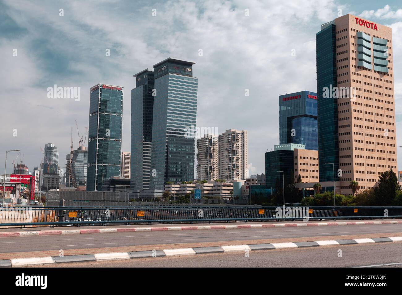 Tel Aviv, Israel - October 4, 2023: Modern skyscrapers in the financial ...