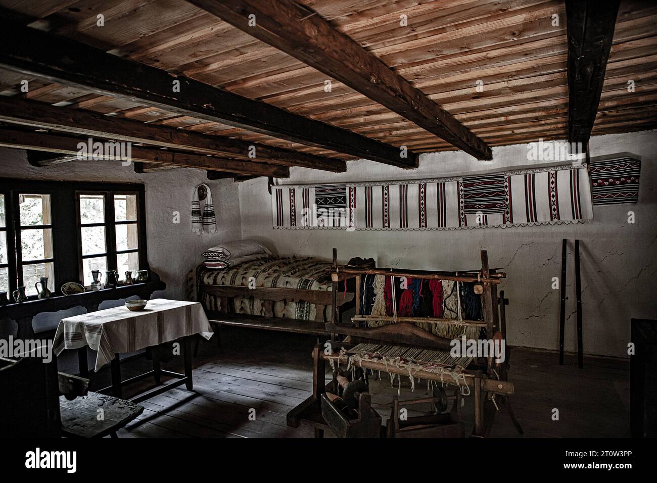 Reconstruction of Romanian peasant house Stock Photo - Alamy