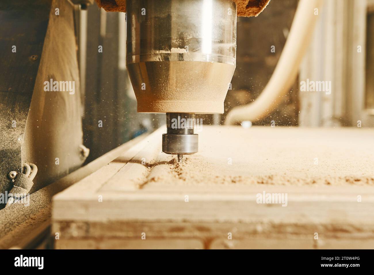 CNC router machine creates a layout of the shelf complex Stock Photo ...