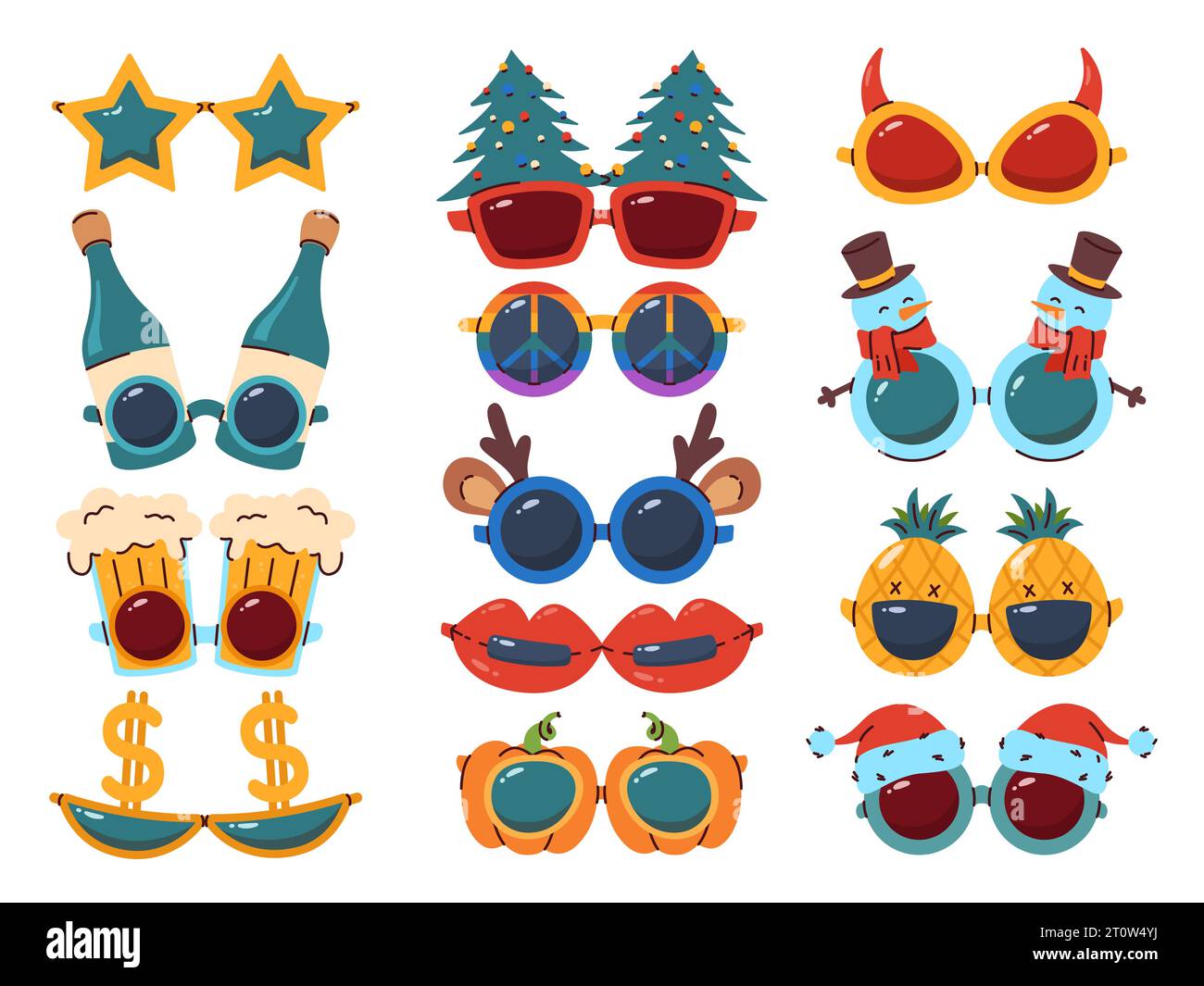 Cartoon Funny Party Glasses Colorful Carnival Sunglasses Different