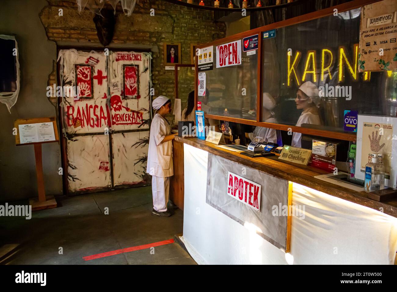 Bandung, West Java, Indonesia. 9th Oct, 2023. A receptionist dressed as ...