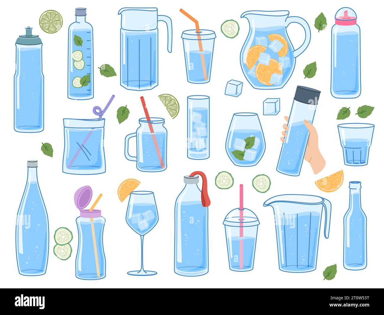 Cucumber water glass Stock Vector Images - Alamy
