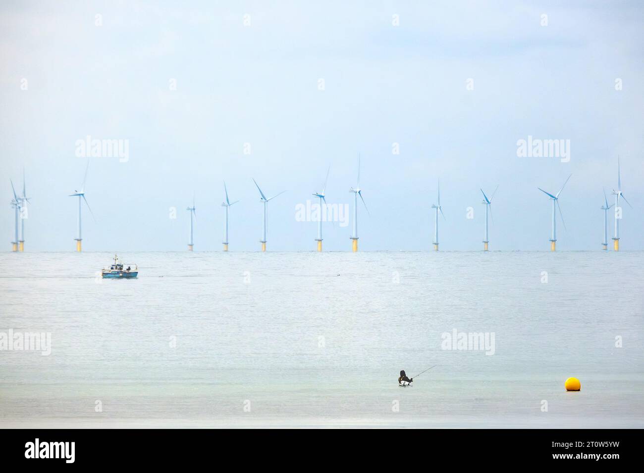 Rampion Wind Farm seen from Worthing in the early morning of Thursday ...
