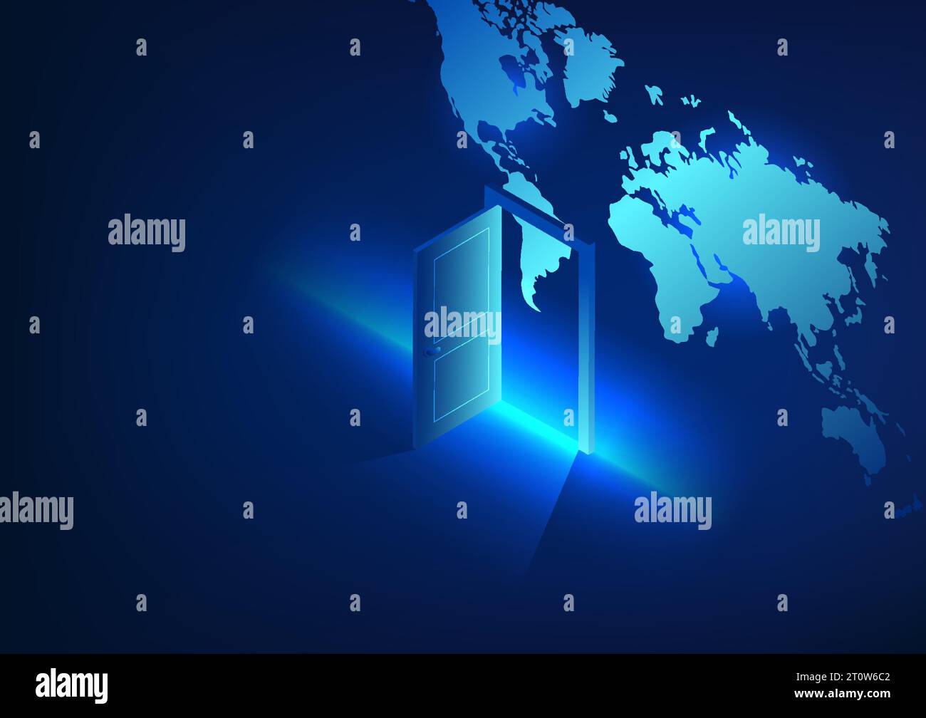 Door to the world of technology The door that opened was a world map ...