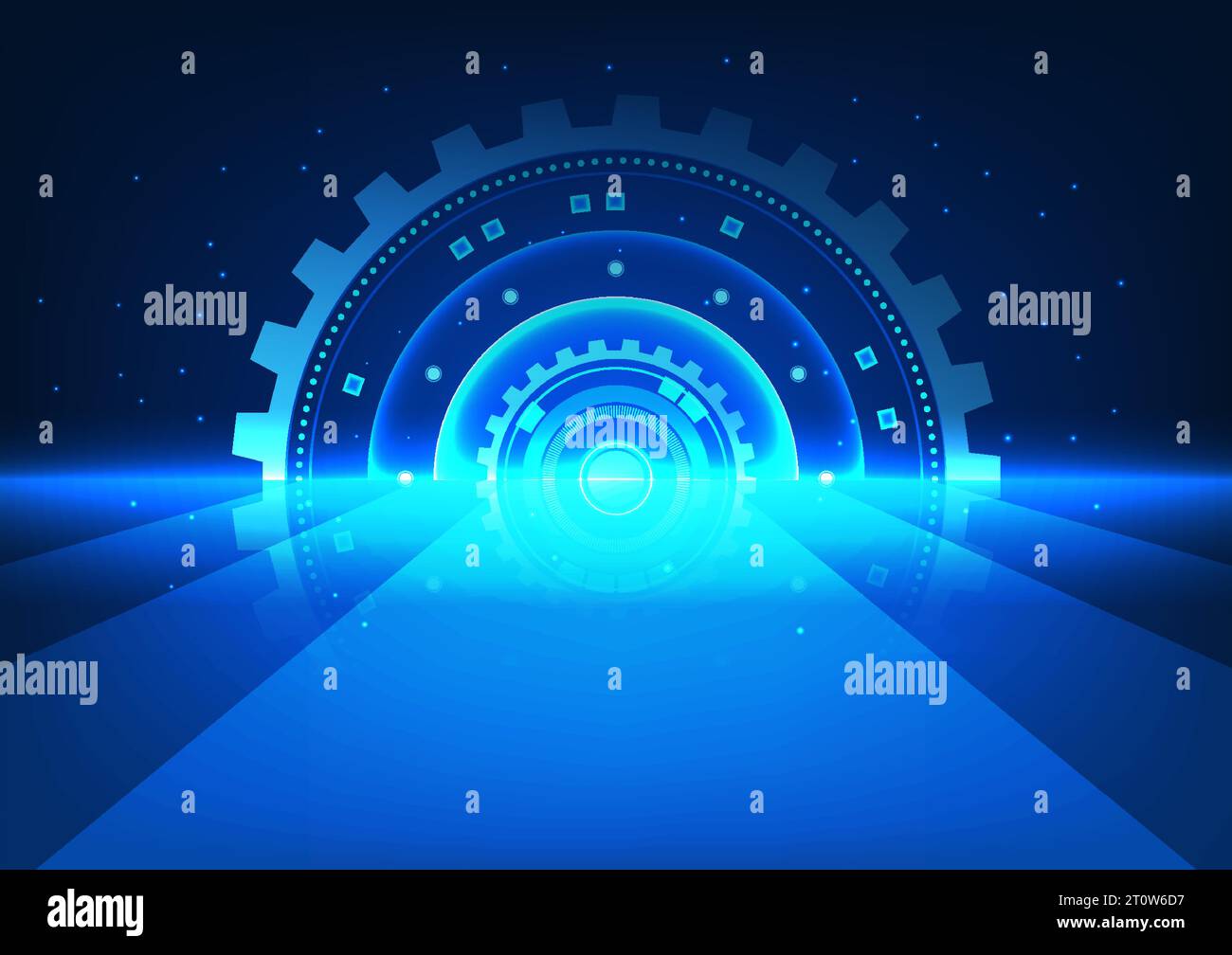 Large gear has a large walkway. It represents the entrance into the ...