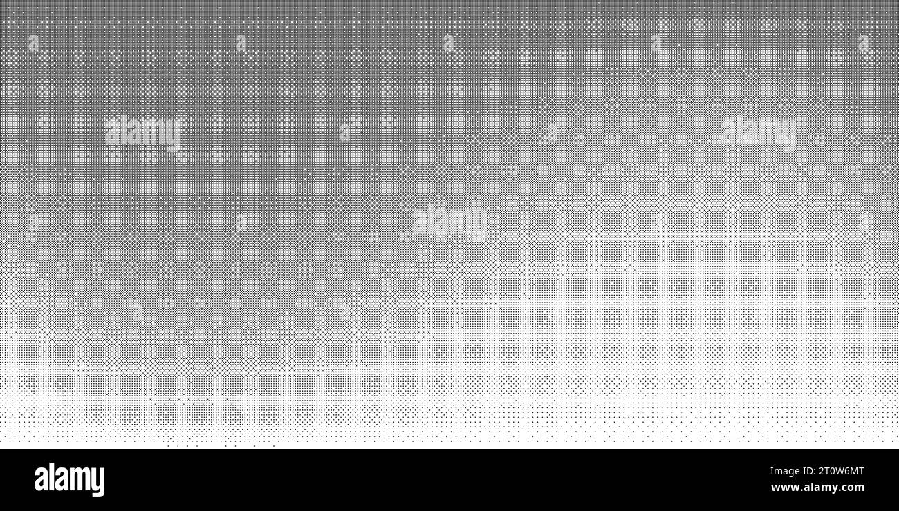 Fading black and white pixel texture with dithering. Halftone wave ...