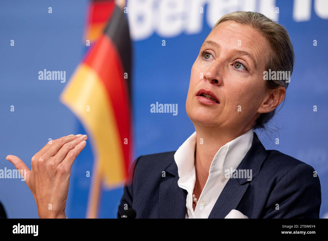 Berlin, Germany. 09th Oct, 2023. Alice Weidel, leader of the AfD ...