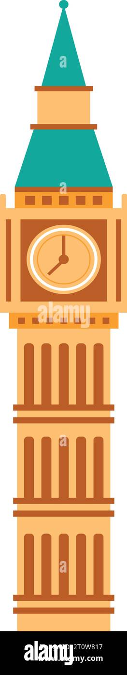 Simple colorful flat drawing of the BIG BEN, LONDON Stock Vector Image ...