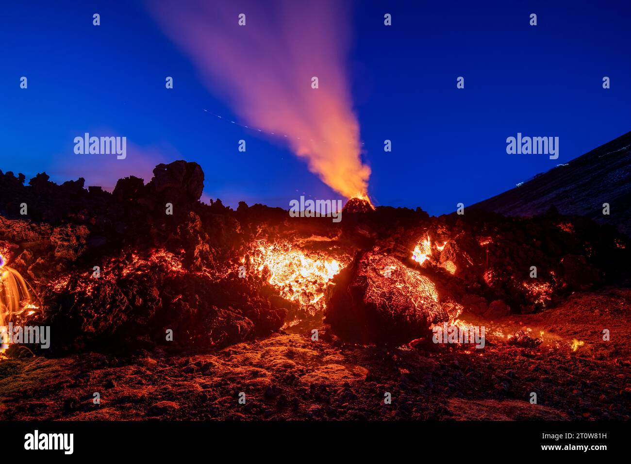 Volcanic eruption in Fagradalsfjall on the Reykjanes peninsula in ...