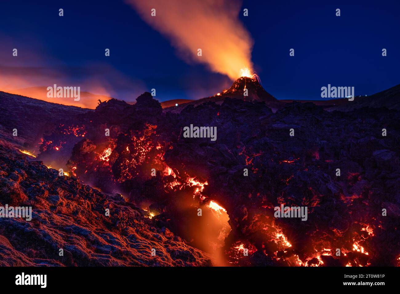Volcanic eruption in Fagradalsfjall on the Reykjanes peninsula in ...