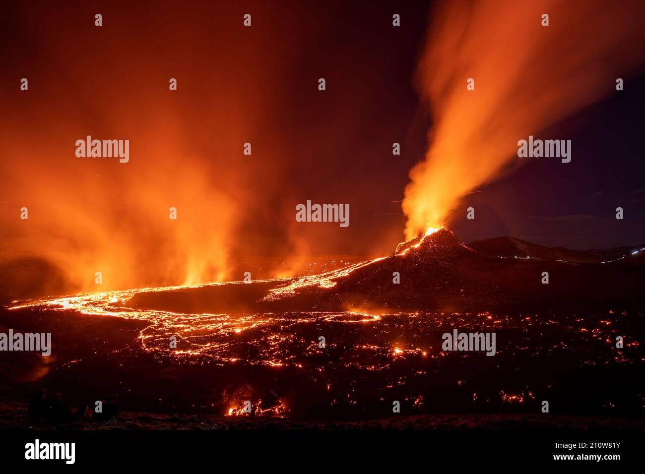 Volcanic eruption in Fagradalsfjall on the Reykjanes peninsula in ...