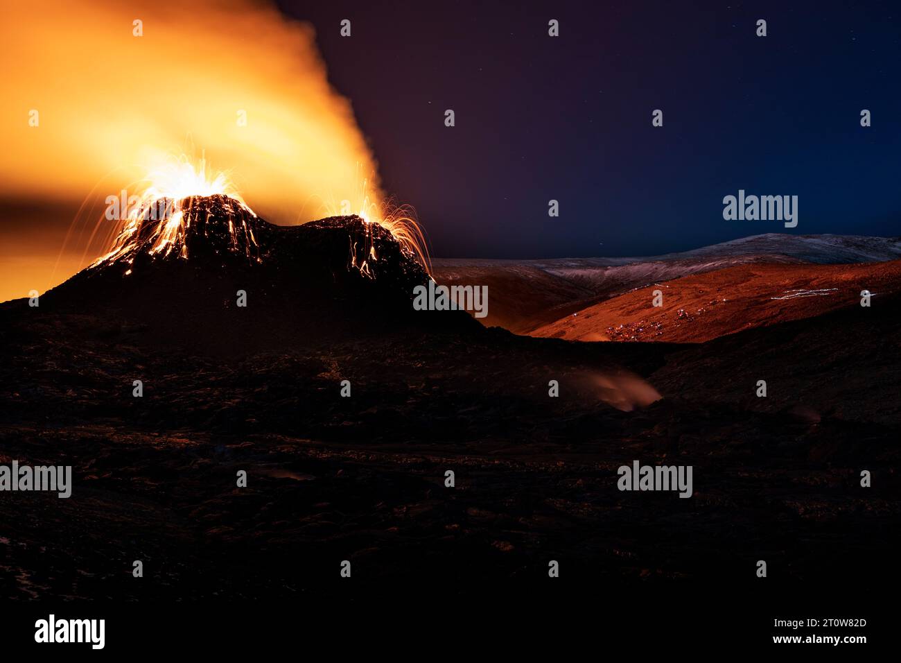 Volcanic eruption in Fagradalsfjall on the Reykjanes peninsula in ...