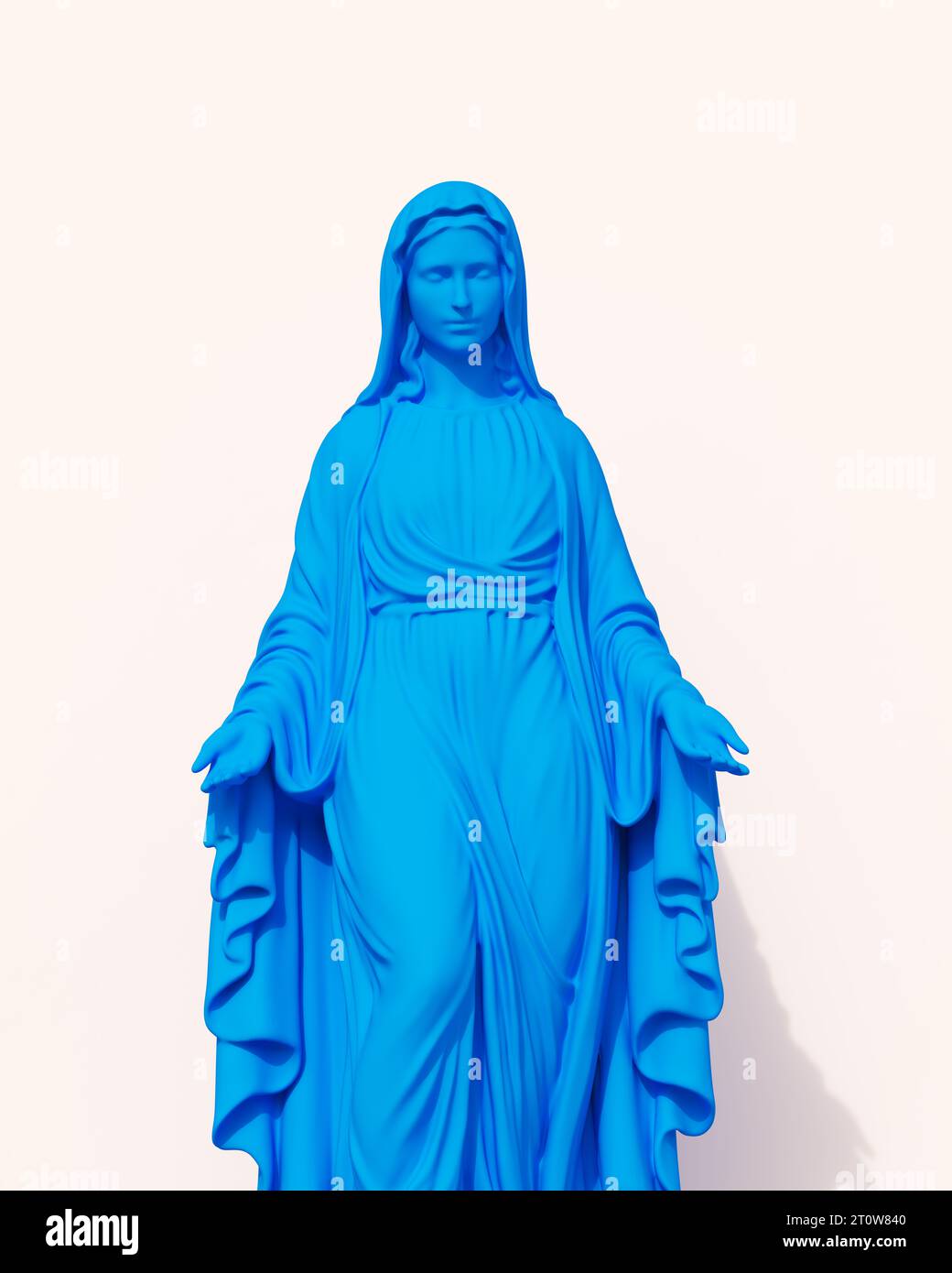 Blue Virgin Mary white background religious statue saint Maria ...
