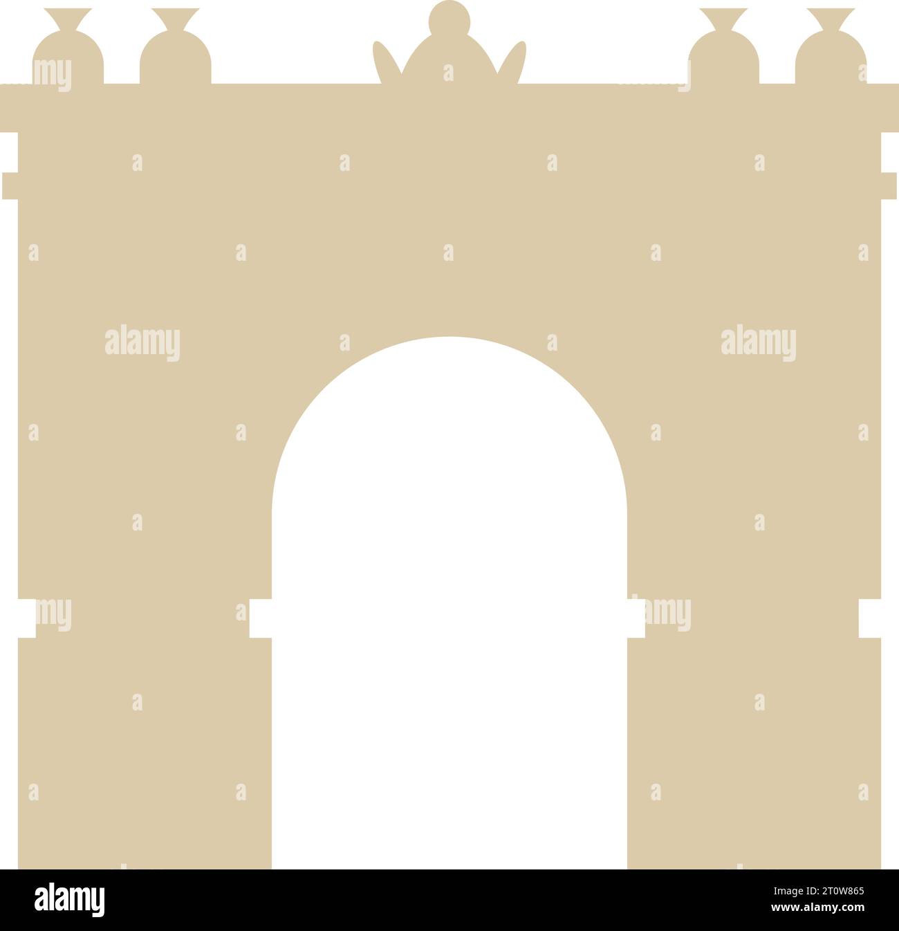 Simple beige flat silhouette of the ARC DE TRIOMPHE DE L'ÉTOILE, PARIS ...
