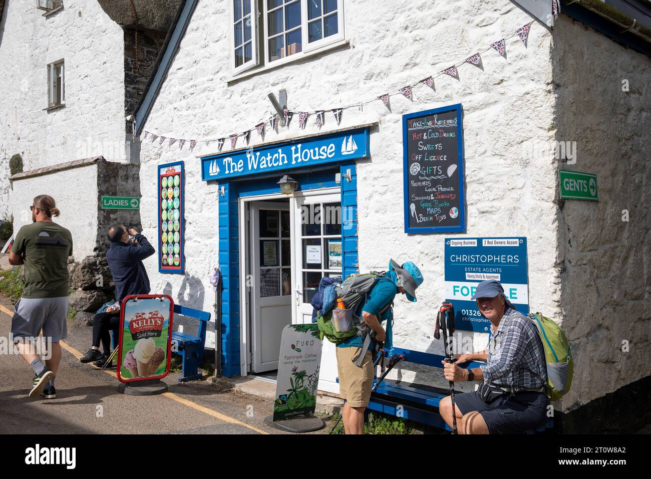 Cadgwith village Cornwall on the Lizard Peninsula and The Watch House ...