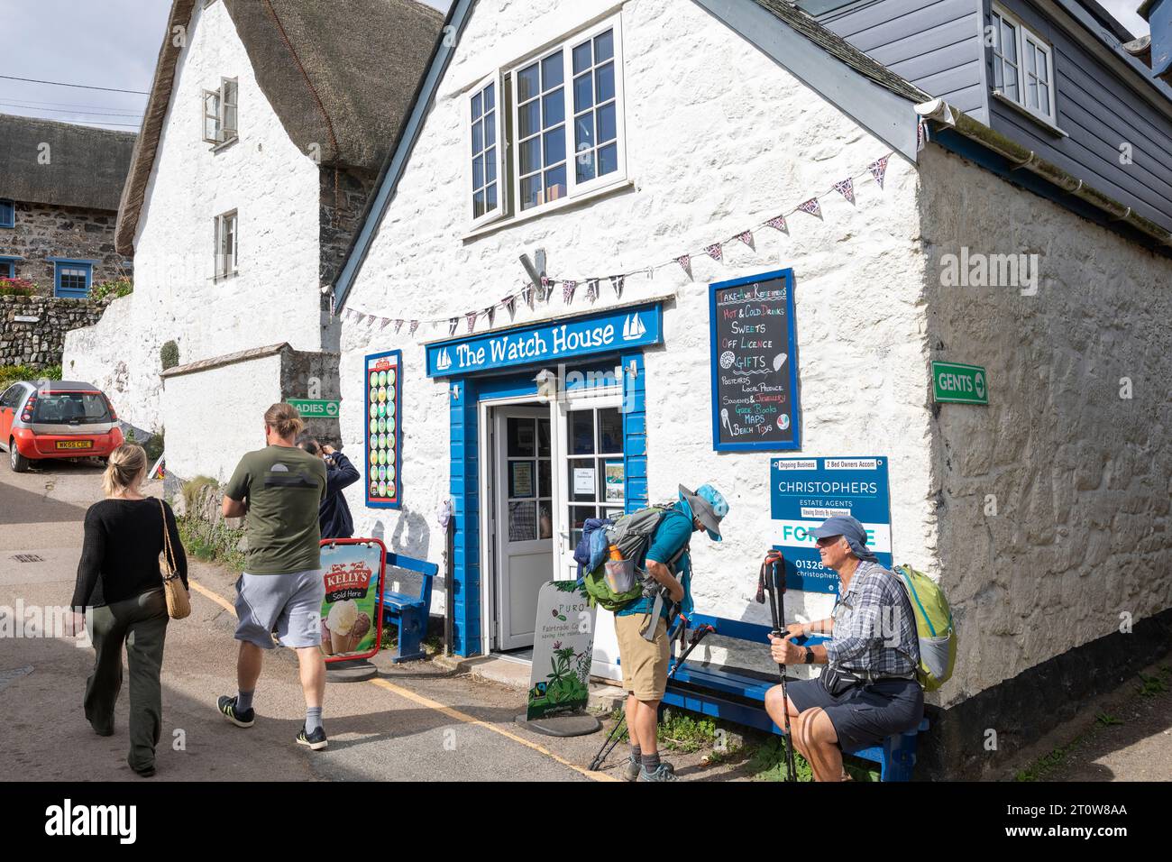 Cadgwith village Cornwall on the Lizard Peninsula and The Watch House ...