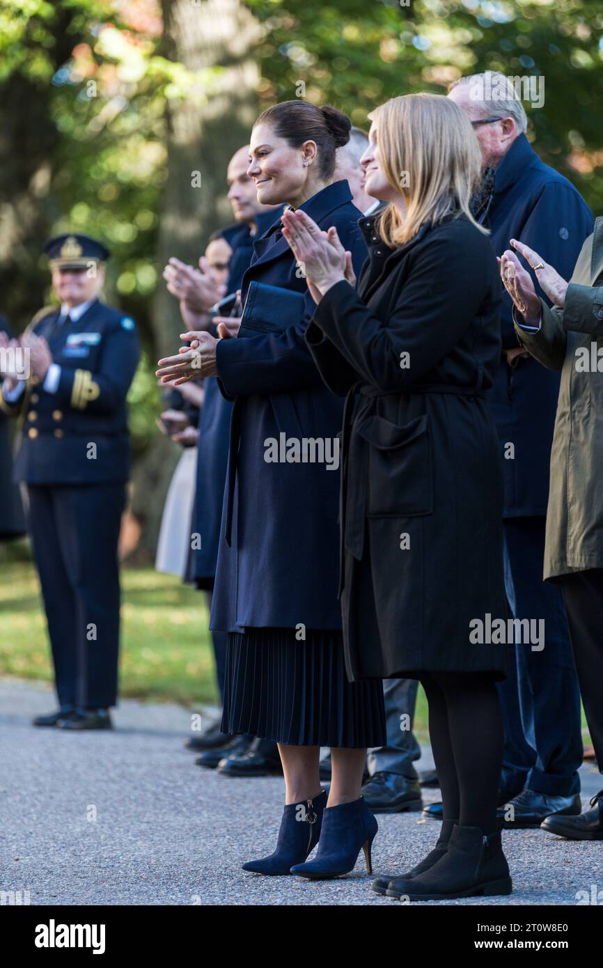 Sweden's Crown Princess Victoria at the unveiling of a memorial stone ...