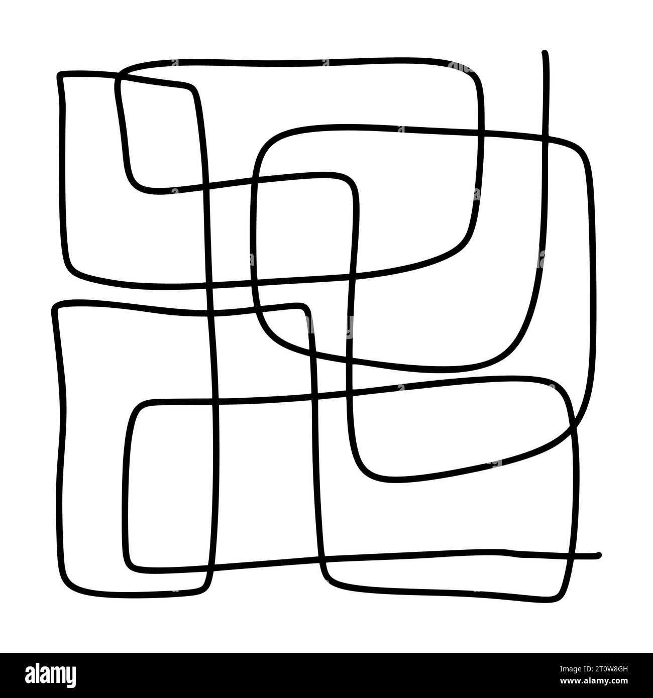 Mid century modern minimalist art print vector. Abstract contemporary ...