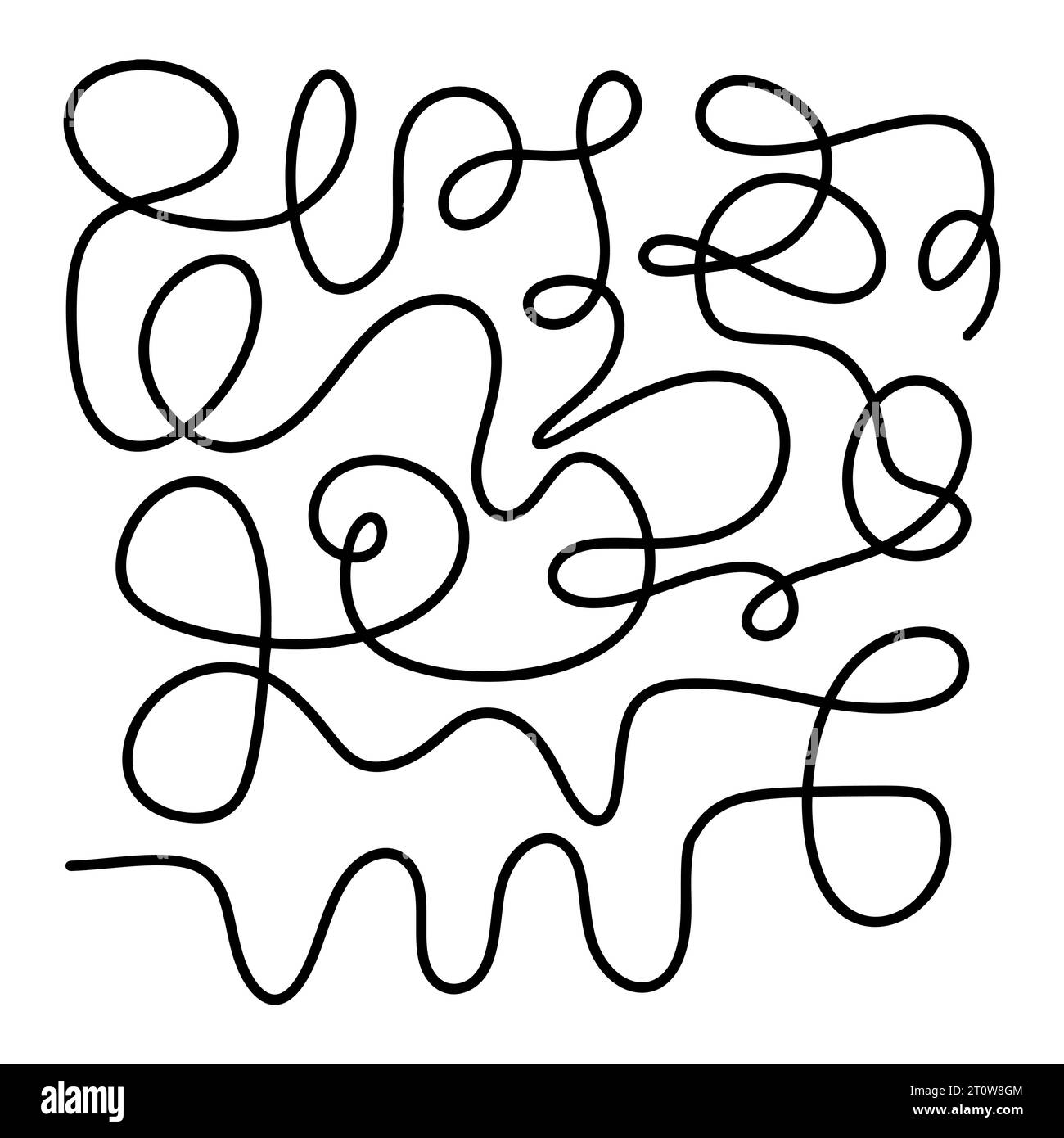 Continuous one line doodles drawing. Mid century modern minimalist art ...