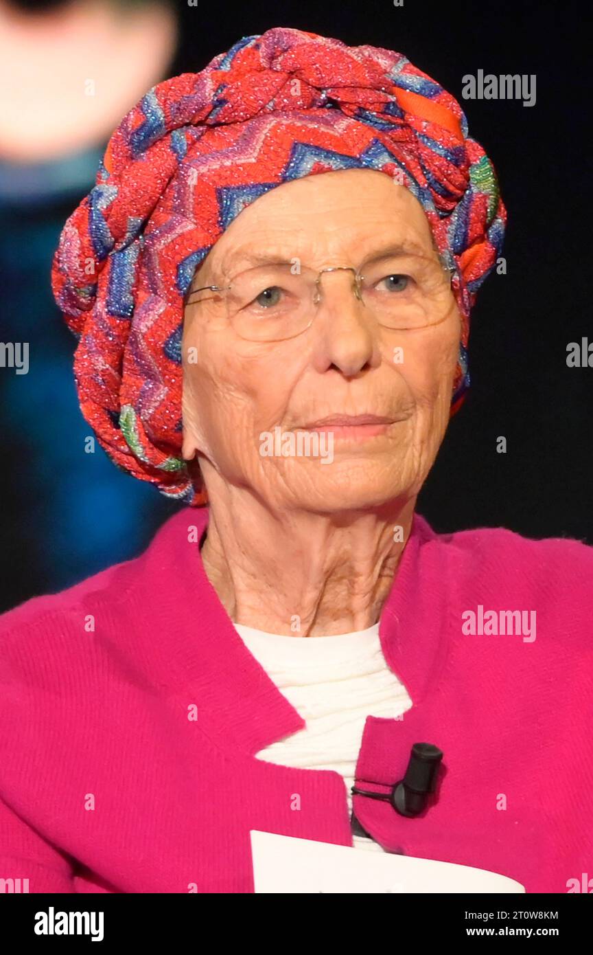 Emma Bonino in der Rai-Talkshow Belve in den Fabrizio Frizzi Studios ...
