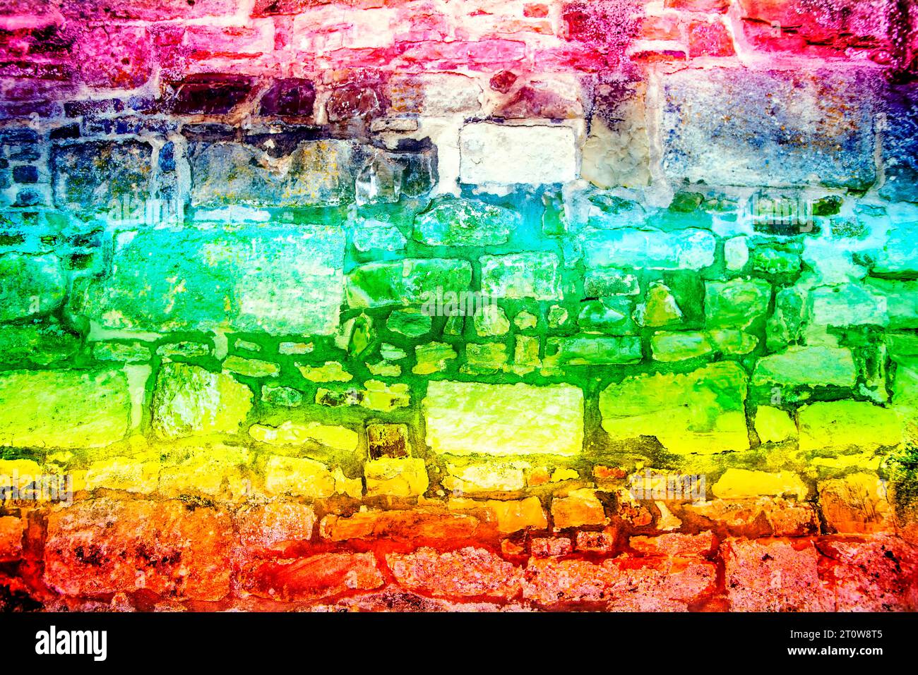 old, medieval abbey wall in LGBTQ colors Stock Photo - Alamy