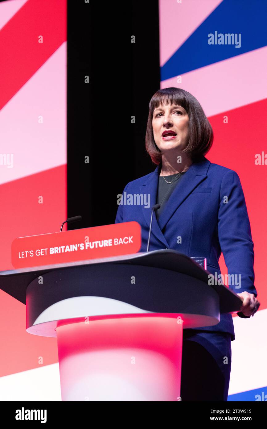 Liverpool, UK. 9th Oct, 2023. Rachel Reeves, (Shadow Chancellor of the ...