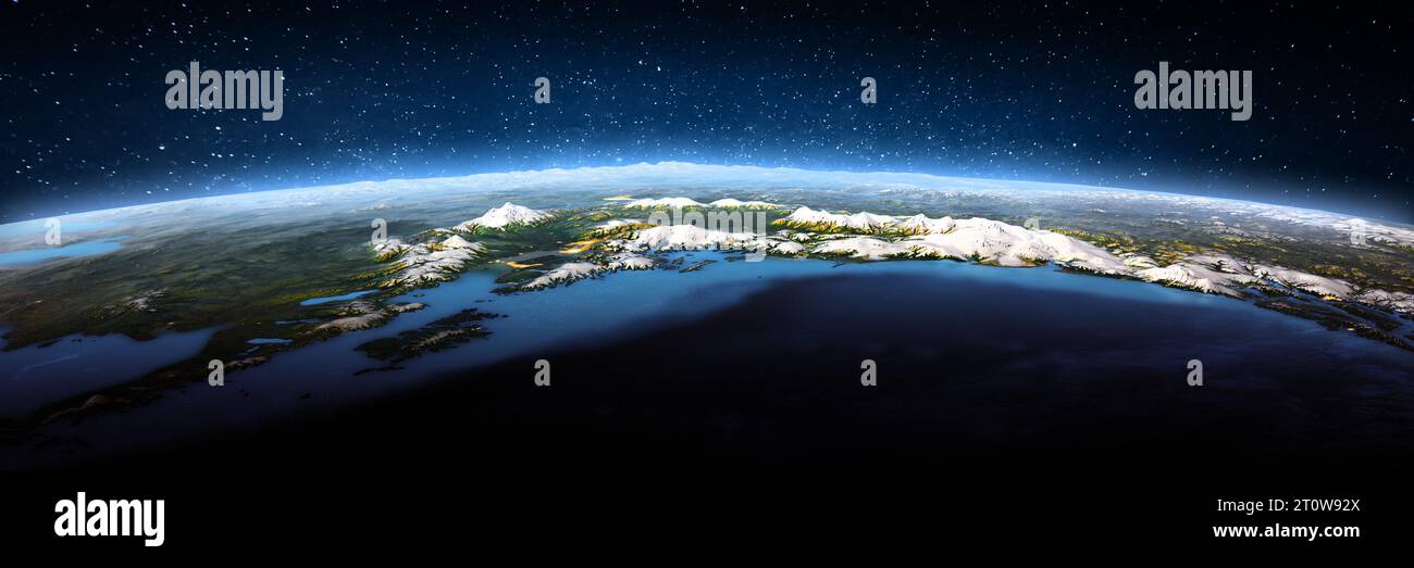Alaska, landscape frome space. Elements of this image furnished by NASA ...