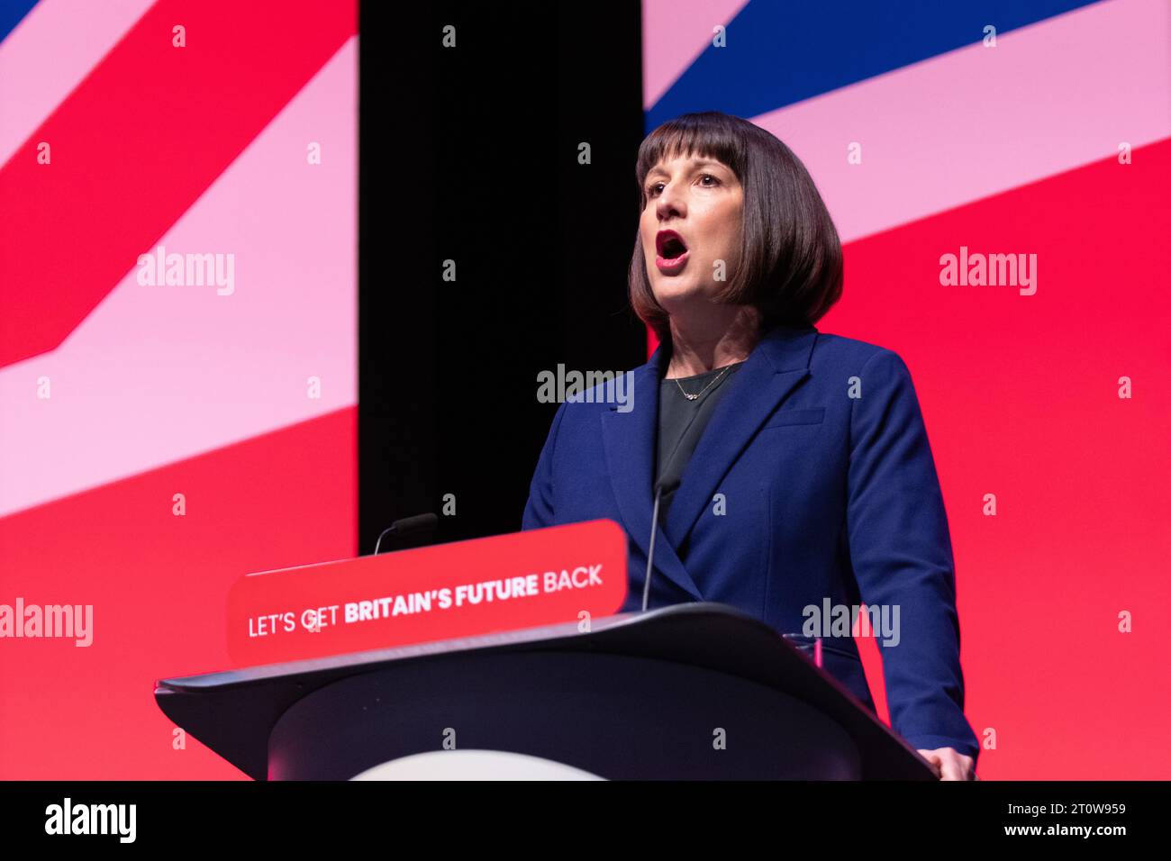 Liverpool, UK. 9th Oct, 2023. Rachel Reeves, (Shadow Chancellor of the ...