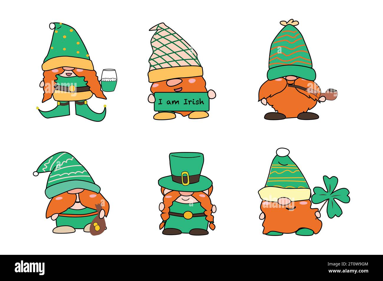 Cartoon illustration leprechaun characters saint hi-res stock ...