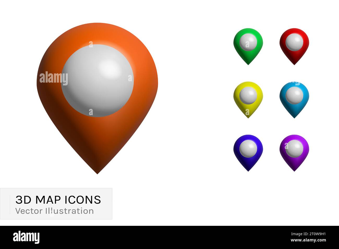 3d map pins set Cut Out Stock Images & Pictures - Alamy