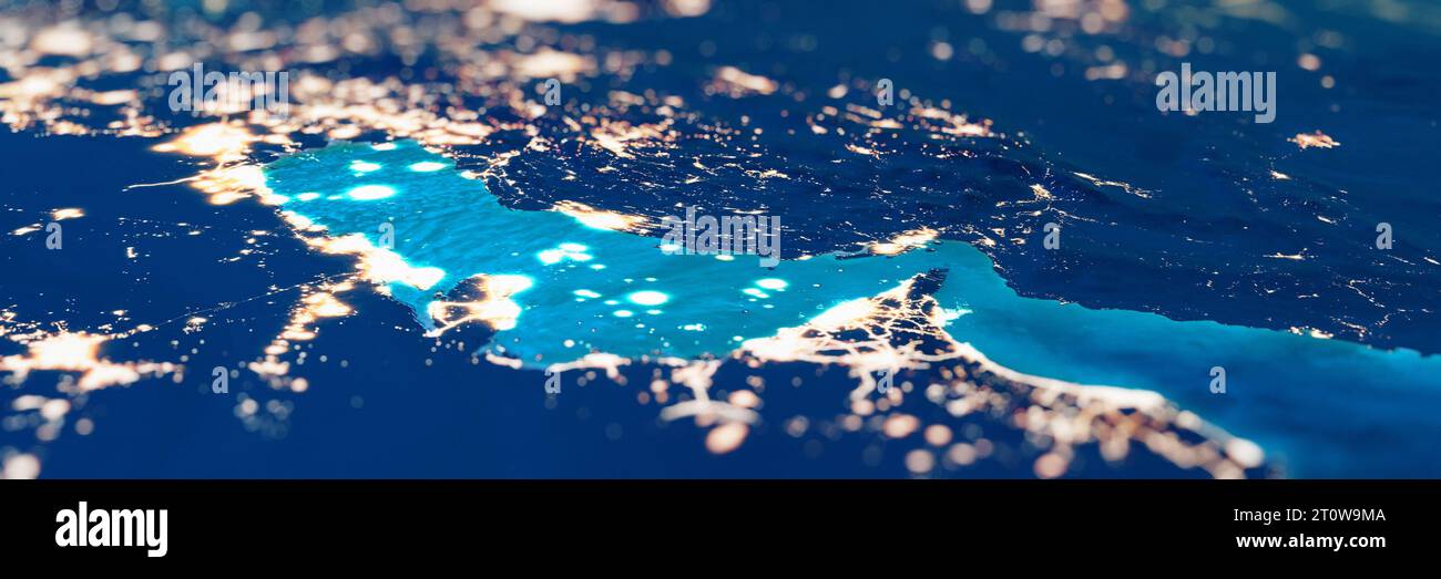 Middle East - Persian Gulf. Elements of this image furnished by NASA ...