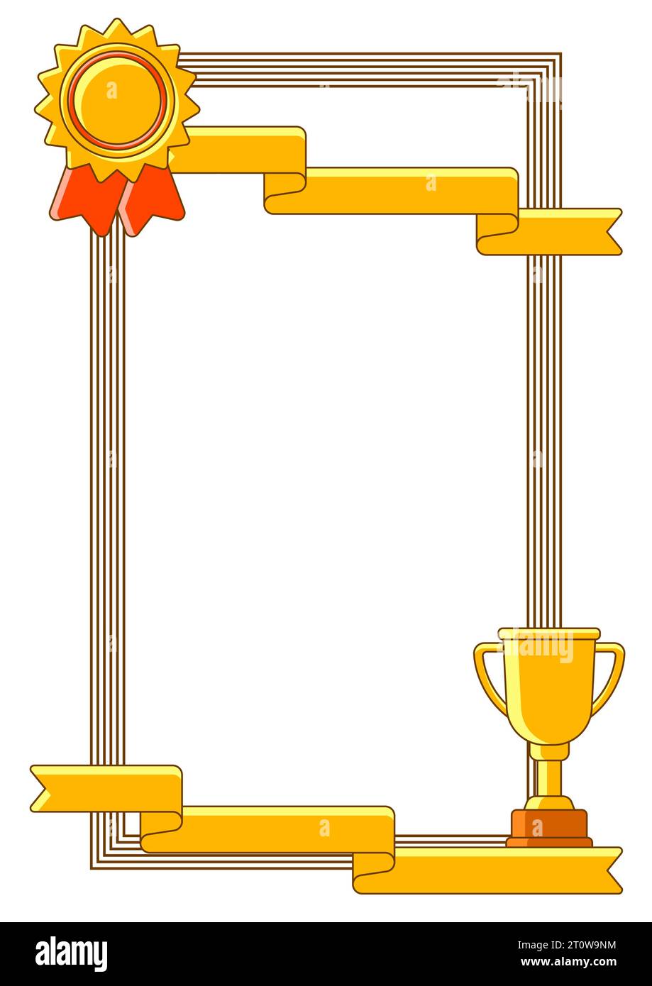 Award and trophy certificate. Reward items for sports or corporate ...